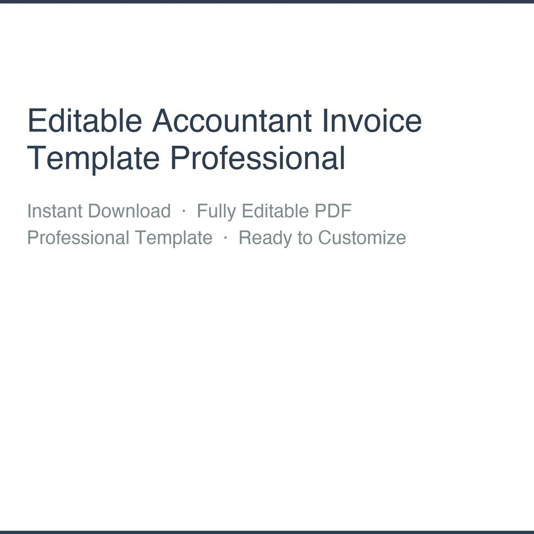 Editable Accountant Invoice Template | Brandable PDF Professional - Etsy