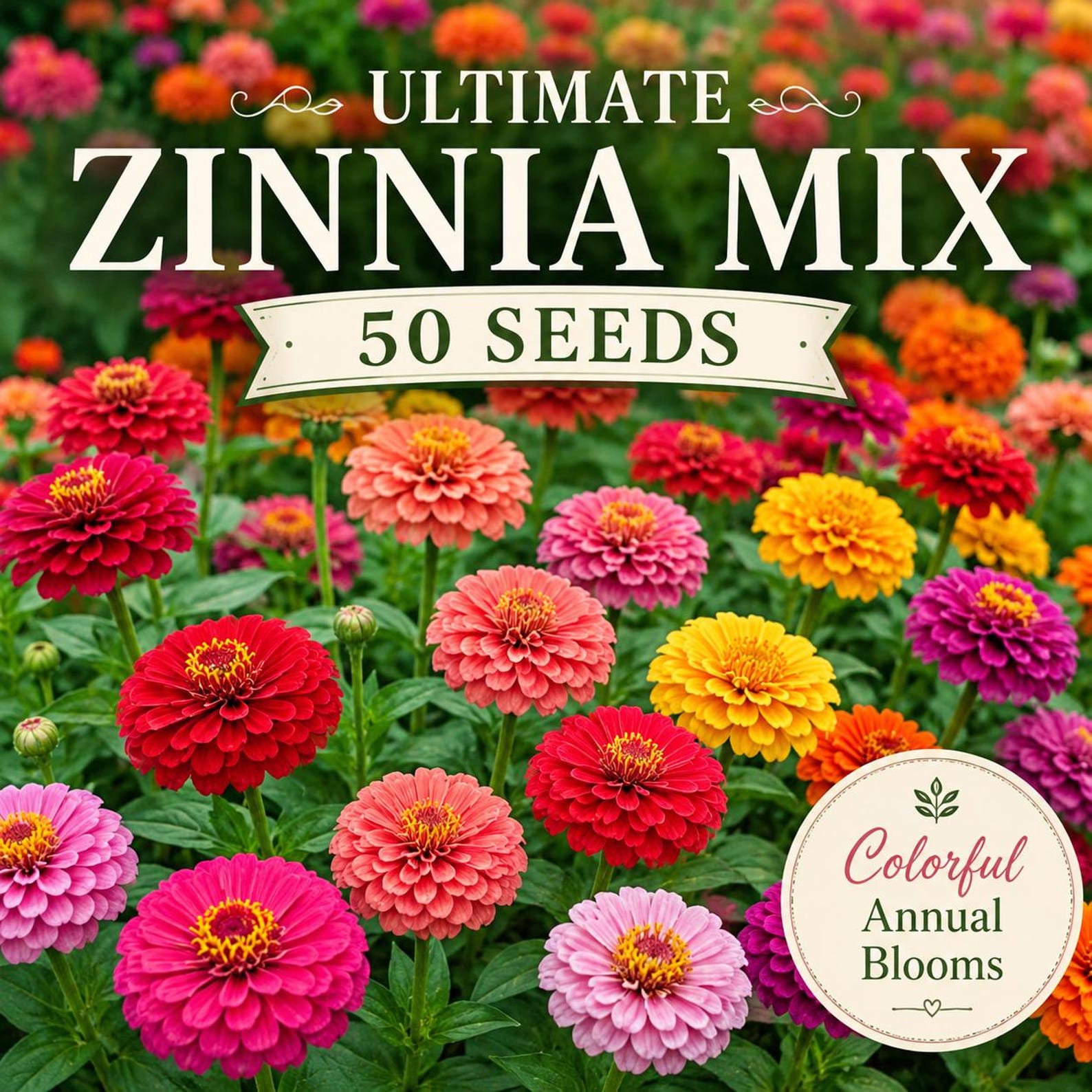 Ultimate Zinnia Flower Seeds, Colorful Annual Blooms, Cut Garden Mix - Etsy