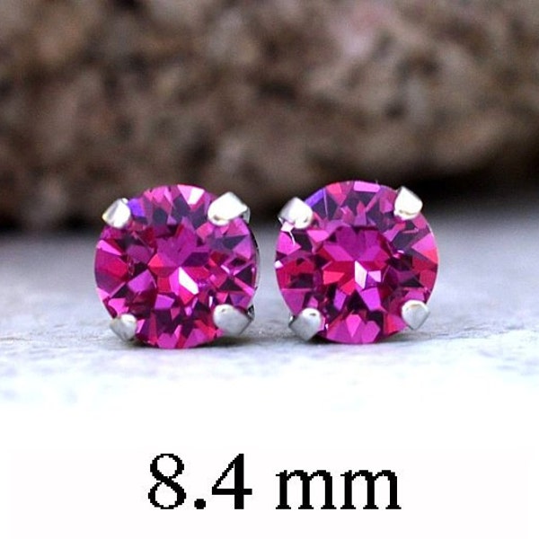 Hot Pink Studs - Etsy
