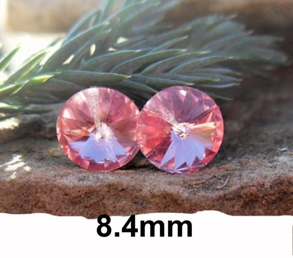 Light Rose 8.4mm Rhinestone Stud Earrings Light Rose Crystal | Etsy