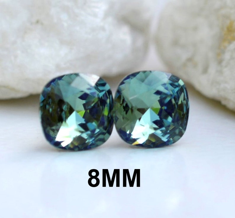 Erinite 8mm Rounded Corner Square Rhinestone Stud Earrings - Etsy