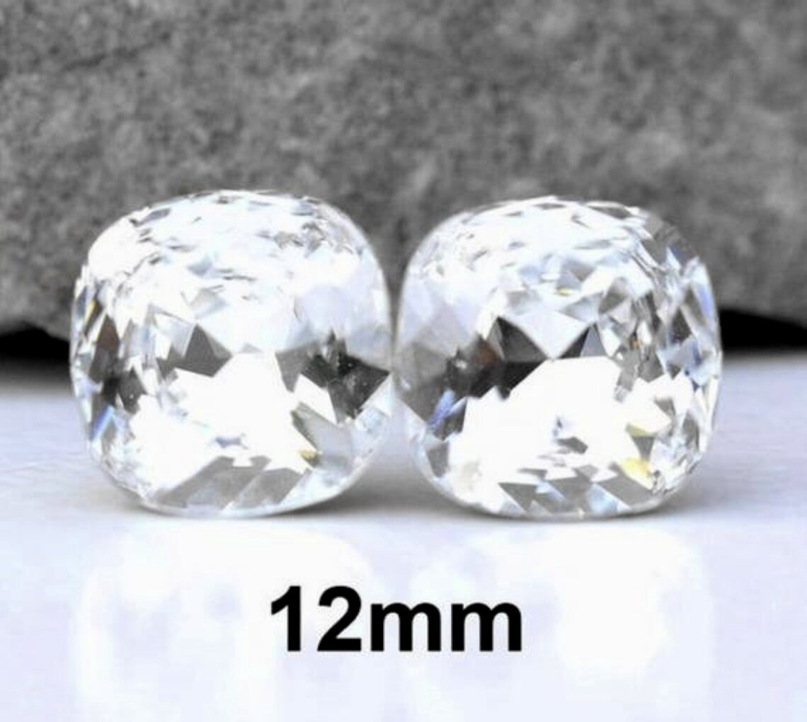 12mm Crystal Color Rounded Corner Sqaure Rhinestone Stud | Etsy
