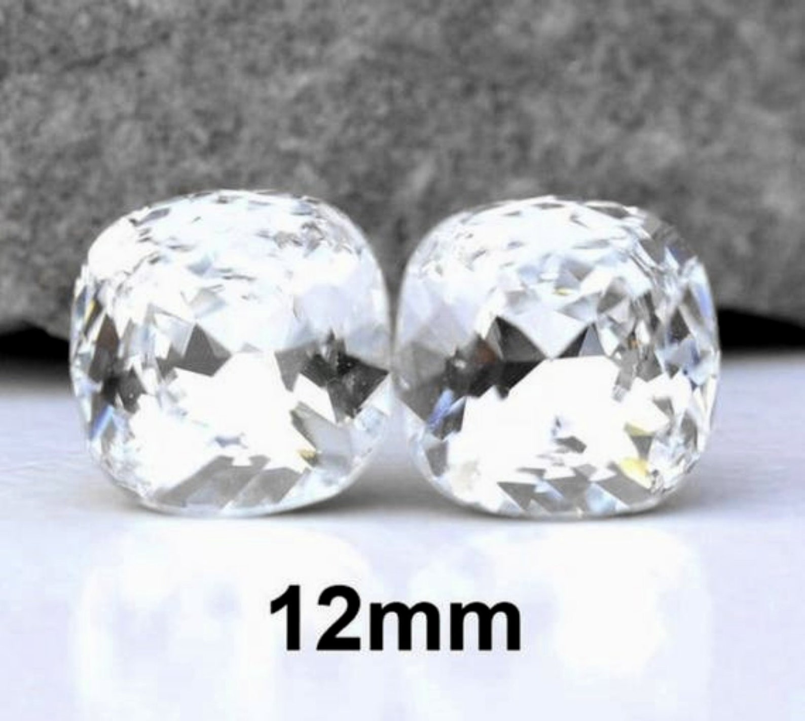 12mm Crystal Color Rounded Corner Sqaure Rhinestone Stud | Etsy