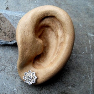 Crystal & Silver Studs, 10mm Bridal Earrings, Clear Crystal Studs ...