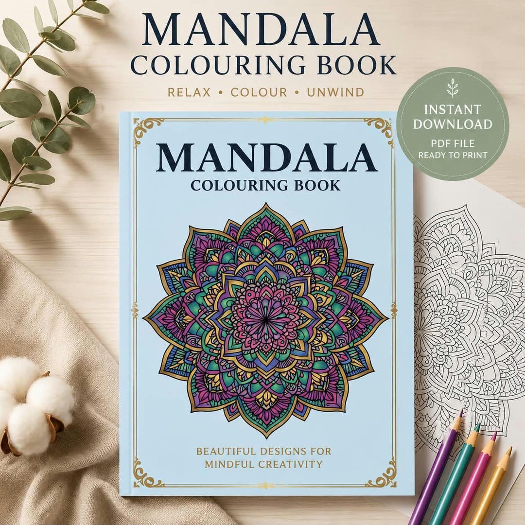 Mandala Colouring Book, 35 Pages, Stress Relief (A4 PDF Download) - Etsy