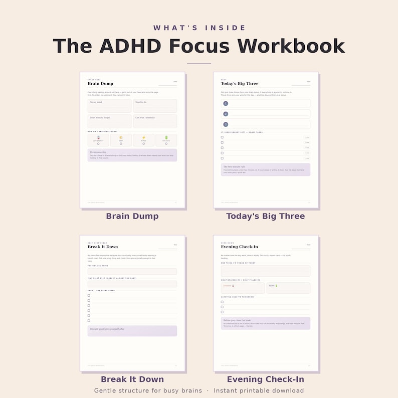 The ADHD Focus Workbook - Etsy UK
