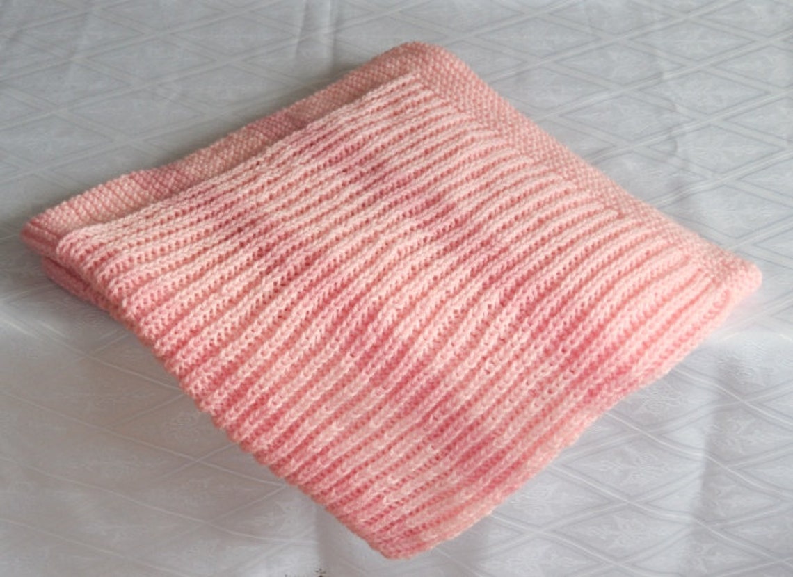 Pink Baby Blanket Knitted Baby Blanket Knit Baby Blanket - Etsy