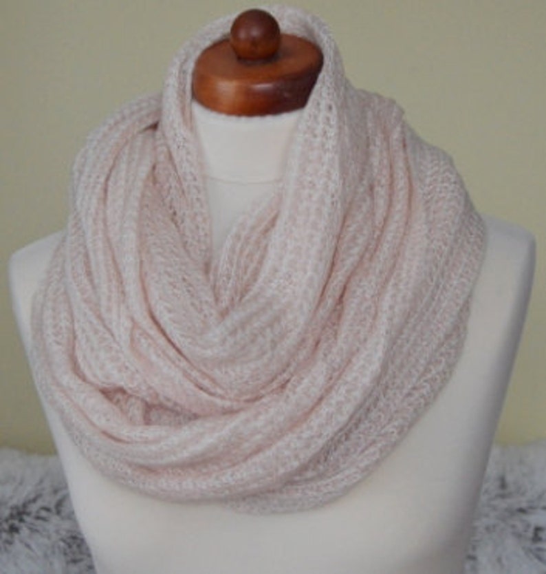 Gray Infinity Scarf Long Scarf Lace Like Design Gray - Etsy