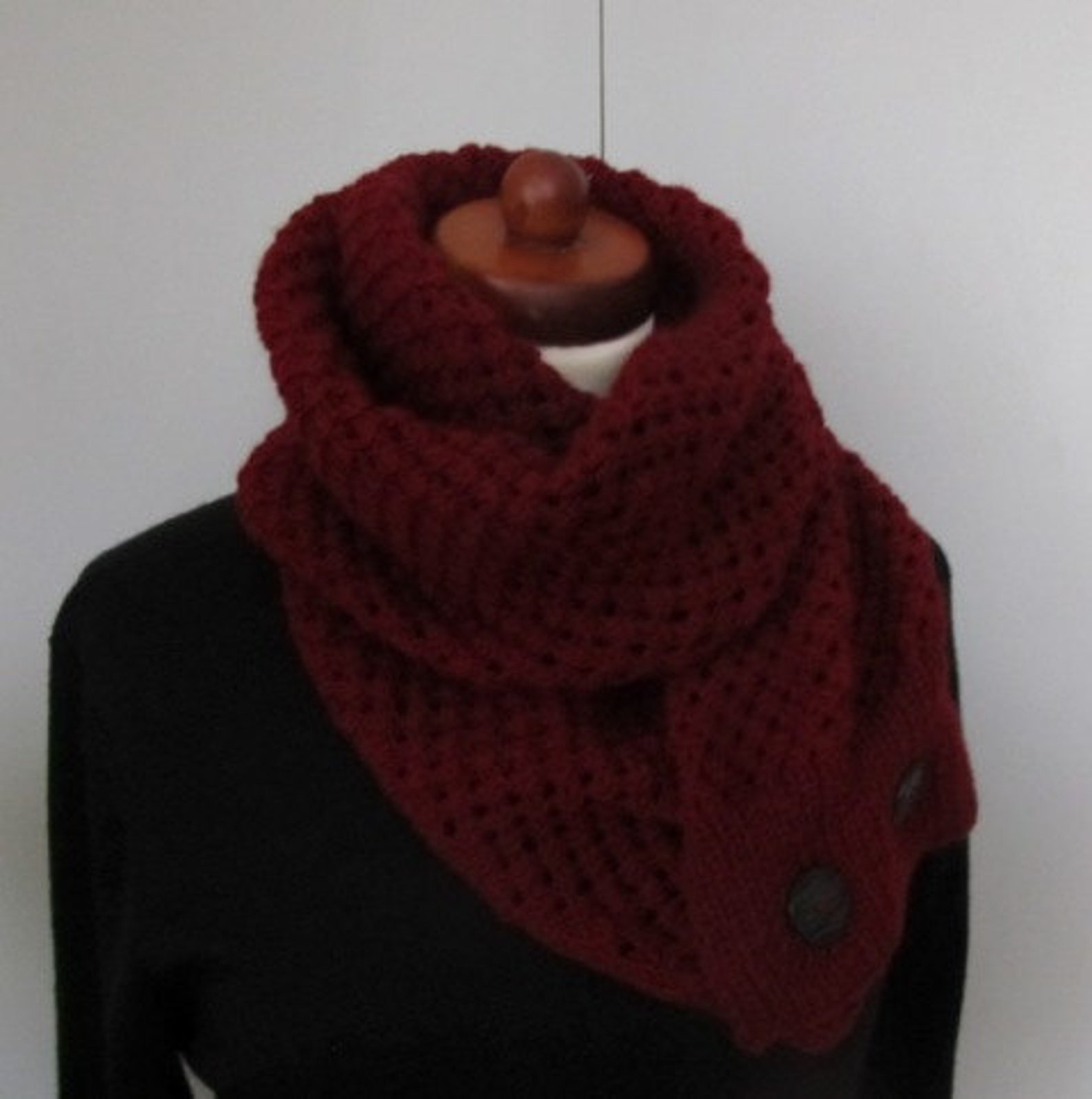 Long Knit Scarf Maroon Color Scarf Maroon Color Cowl Scarf | Etsy