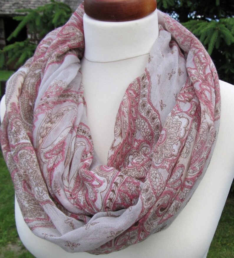 Beige Scarf Beige Scarf in Darker Mosaic Print long Summer - Etsy
