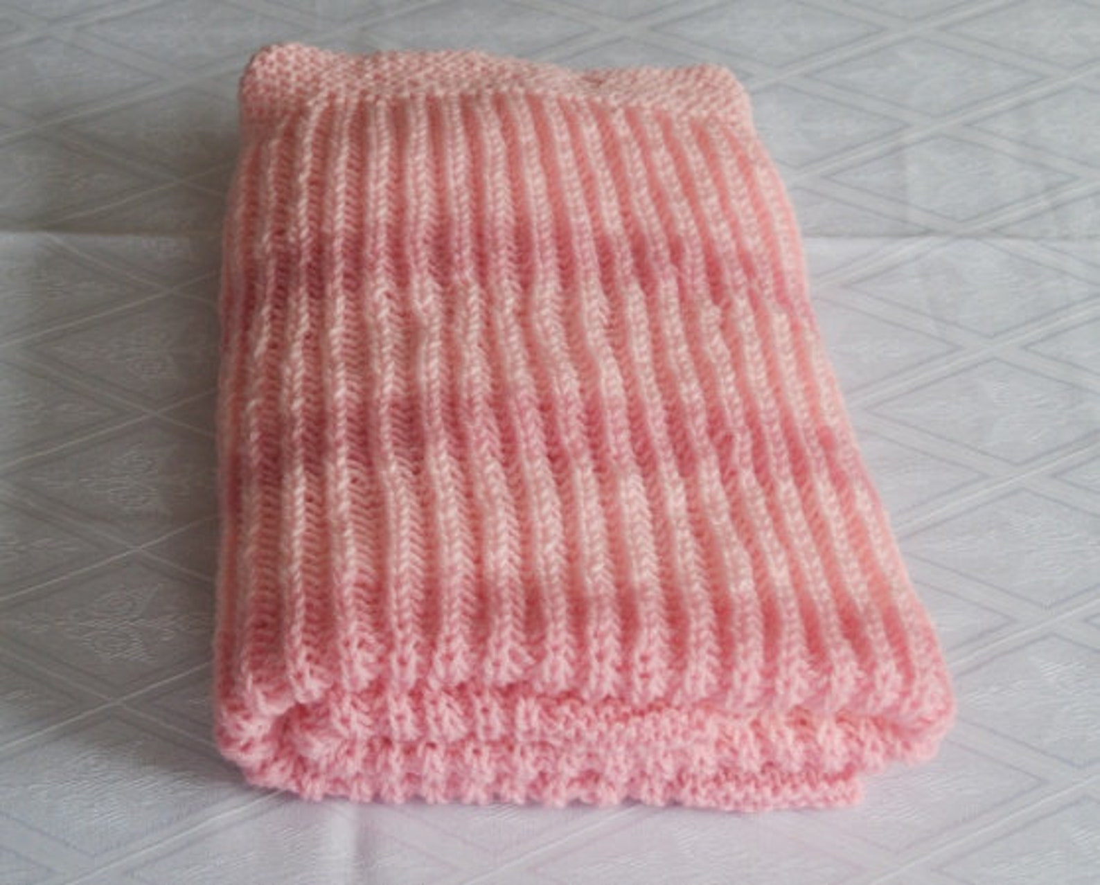 Pink Baby Blanket Knitted Baby Blanket Knit Baby Blanket - Etsy