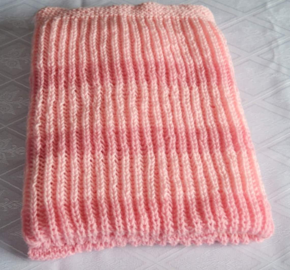 Pink Baby Blanket Knitted Baby Blanket Knit Baby Blanket - Etsy