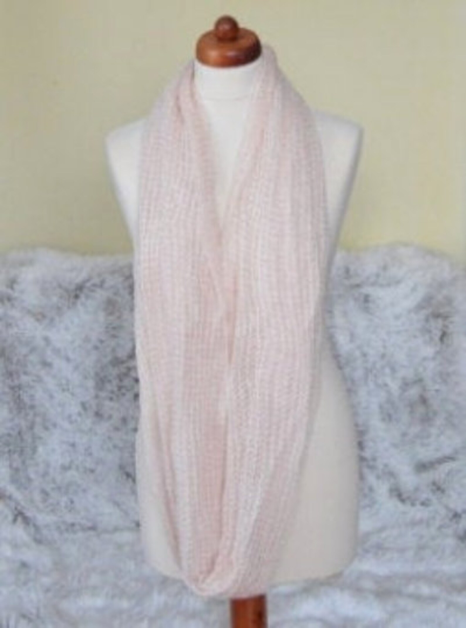 Gray Infinity Scarf Long Scarf Lace Like Design Gray - Etsy