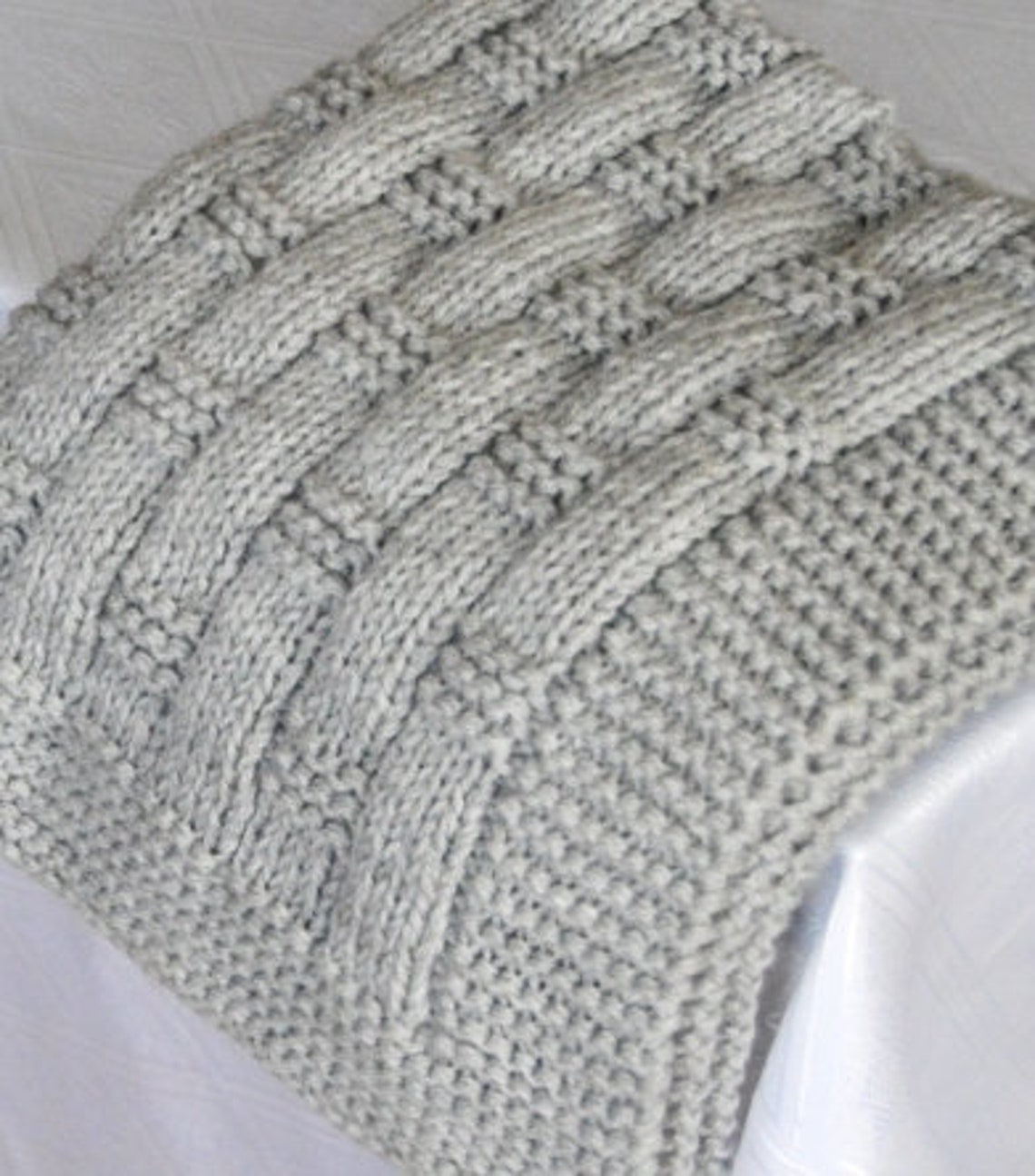 Light Gray Baby Blanket Knitted Baby Blanket Knit Baby - Etsy
