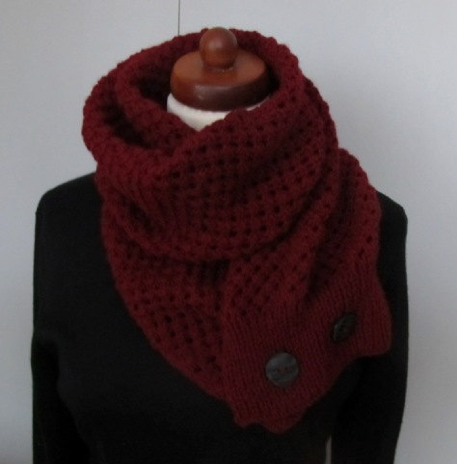 Long Knit Scarf Maroon Color Scarf Maroon Color Cowl Scarf | Etsy