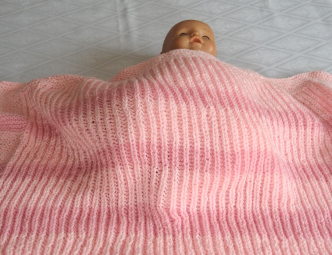 Pink Baby Blanket Knitted Baby Blanket Knit Baby Blanket - Etsy