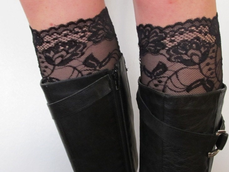Lace Boot Cuff, Stretch Lace Black Boot Cuff, Lace Leg Warmers. - Etsy