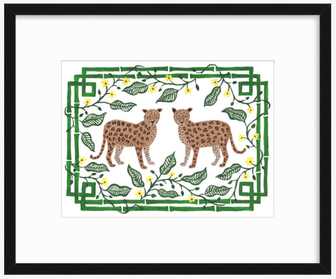 Leopard Art: Niles & Newton by Willa Heart - Green Safari Majesty ...