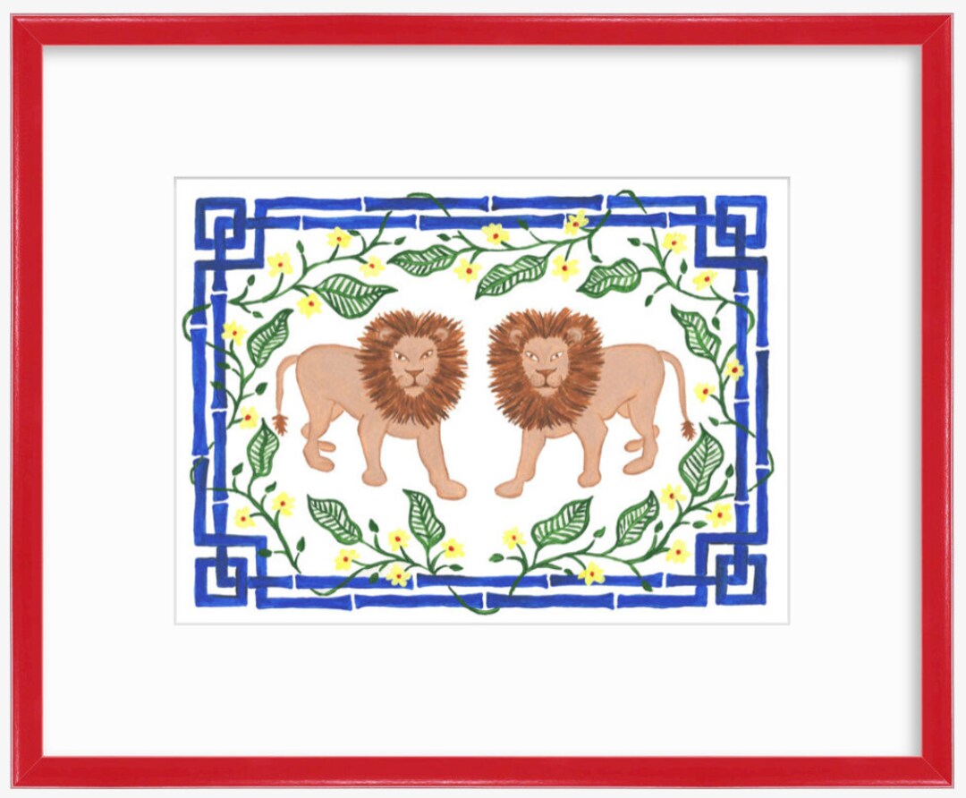 Lion Art: Hunter & Ryder by Willa Heart - Blue Safari Beauty! Print ...