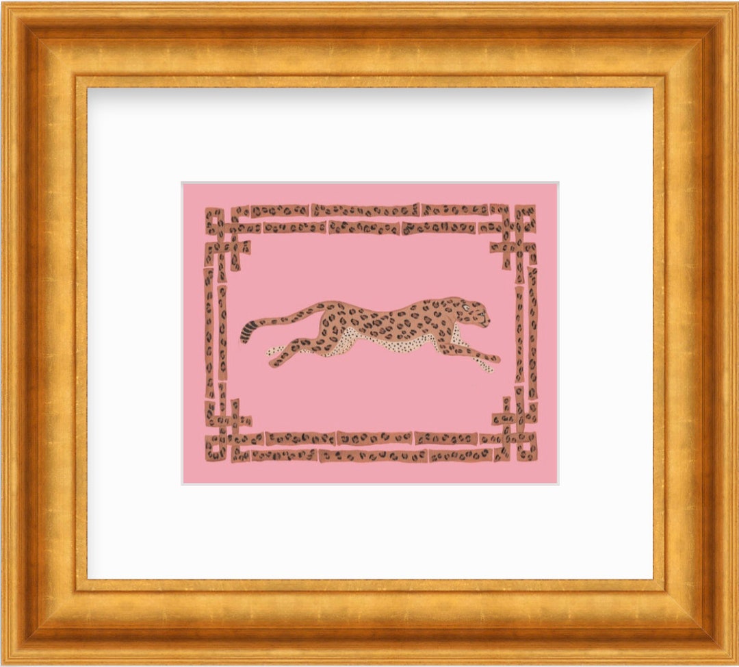 Chic Preppy Pink Leopard Art Print: Purr-fectly Stylish and Playful ...