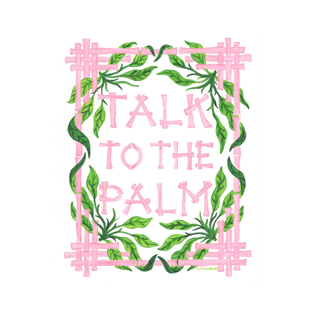Preppy Palm Leaf Art Print: Talk to the Palm and Embrace the - Etsy