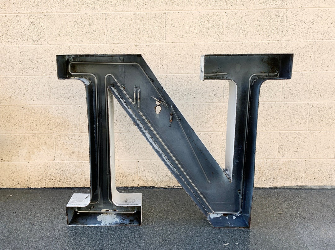 Jumbo Mid Century Channel Letter N Architectural Salvage Wall Sign ...