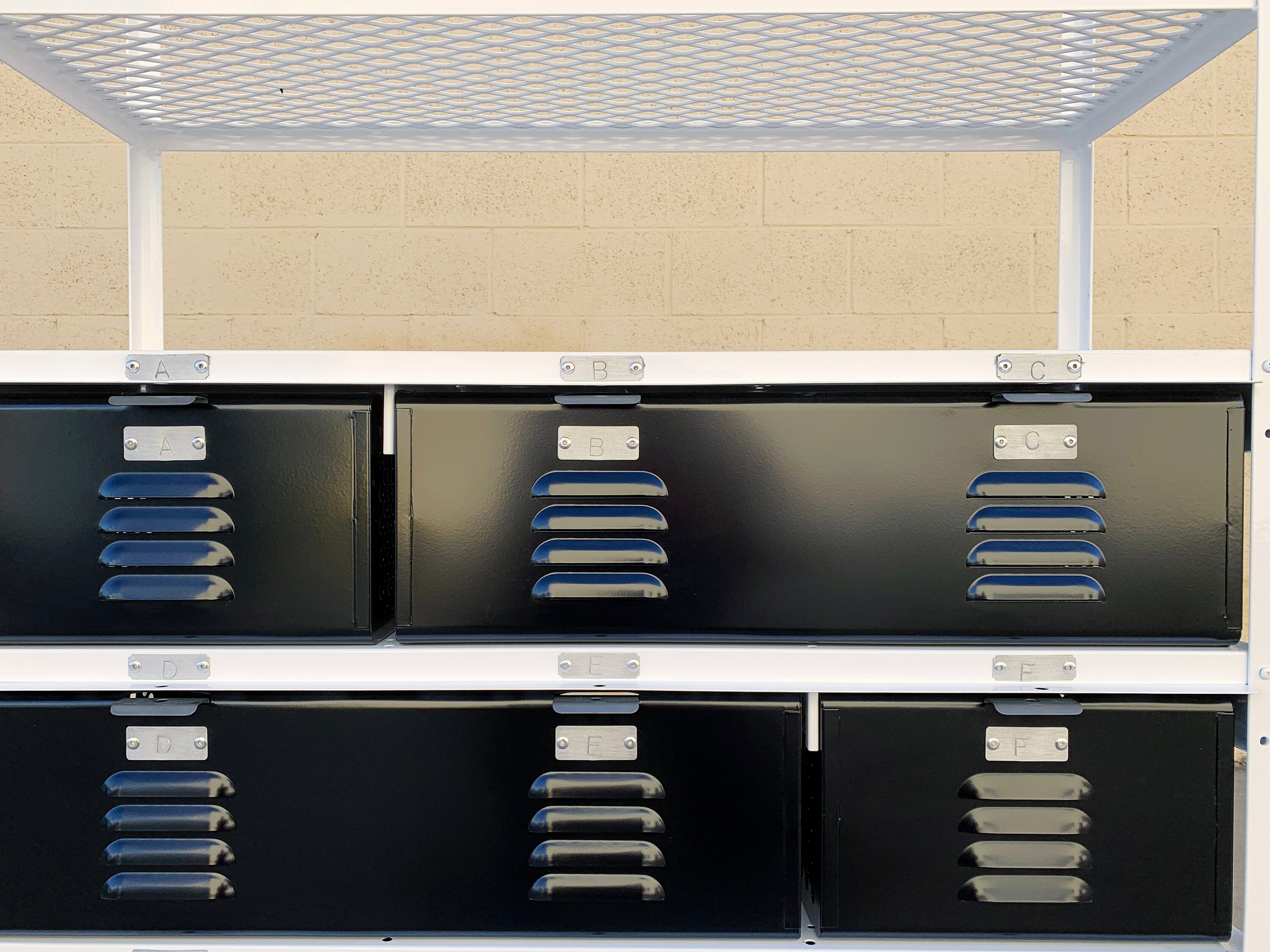 Custom 3 X 3 Locker Basket Unit on Casters With Expanded Metal Shelves ...