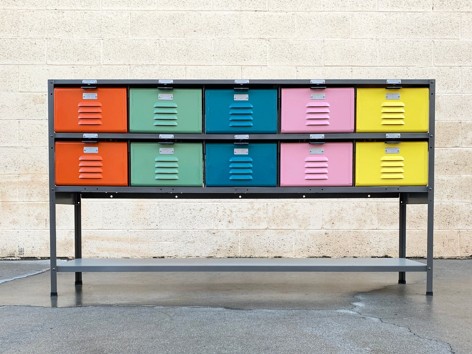 Custom Made 5 X 2 Locker Basket Unit With Multicolored Drawers - Etsy