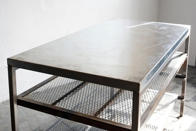 Custom Steel Rolling Rack With Expanded Metal Shelves Free - Etsy