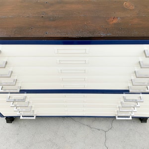 Vintage Flat File "double Stack" Cabinet With Reclaimed Wood Top ...