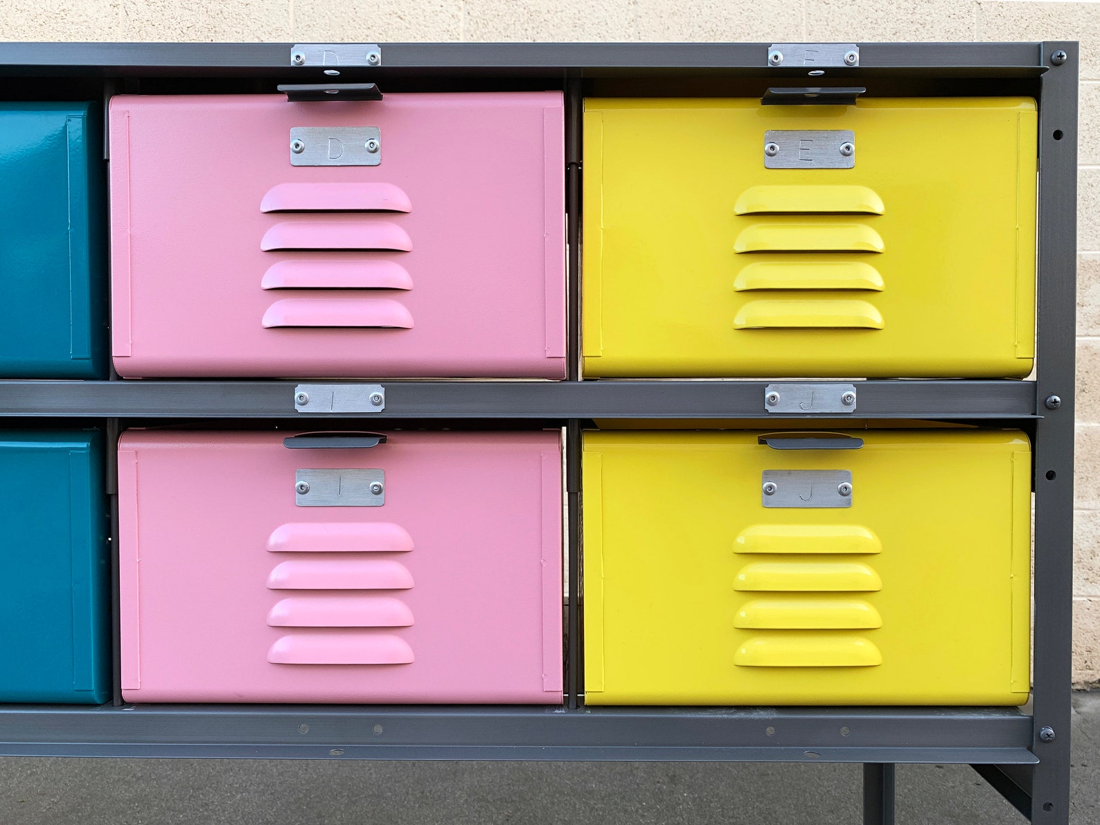 Custom Made 5 X 2 Locker Basket Unit With Multicolored Drawers | Etsy