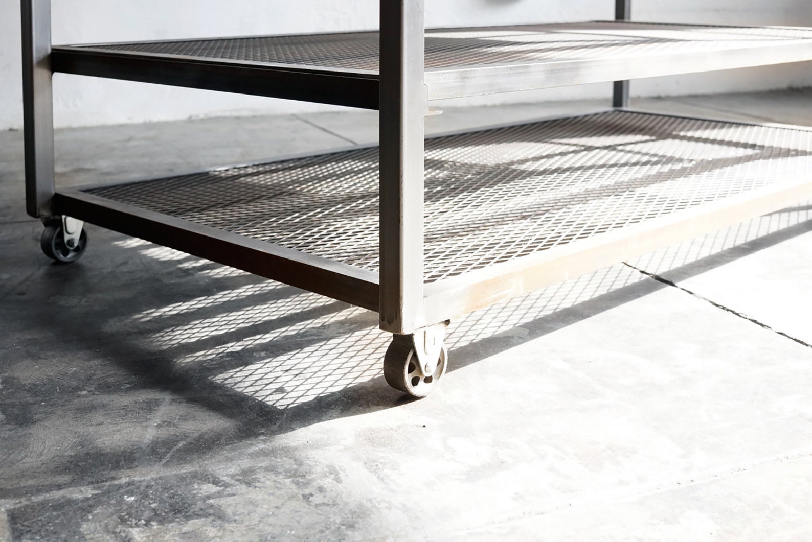 Custom Steel Rolling Rack With Expanded Metal Shelves Free - Etsy