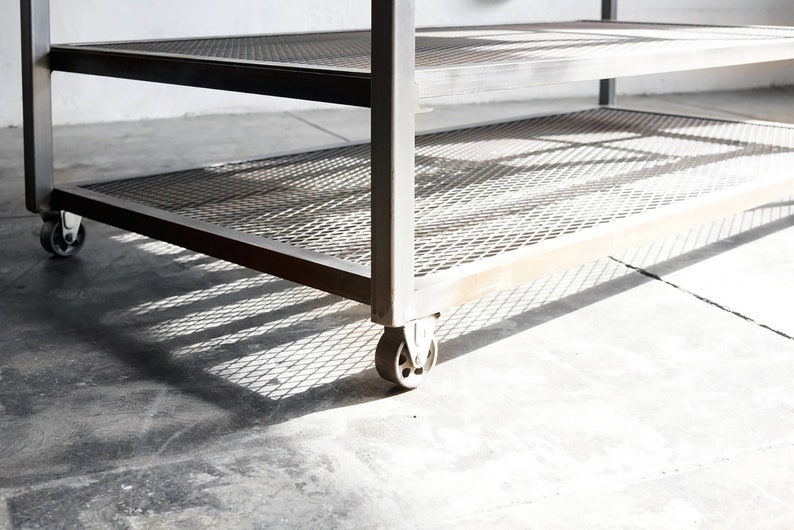 Custom Steel Rolling Rack With Expanded Metal Shelves Free - Etsy