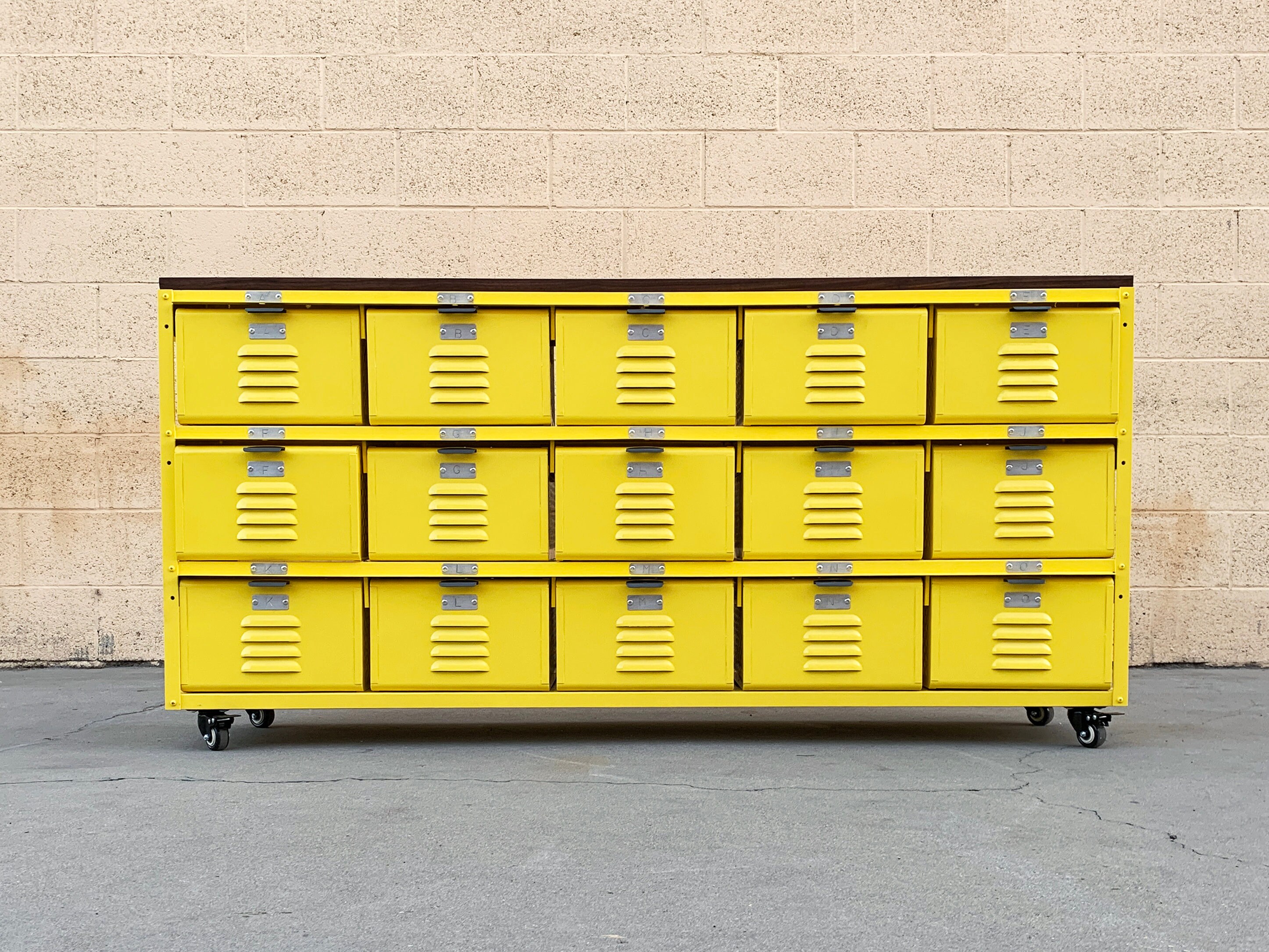 Custom Made 5 X 3 Locker Basket Unit With Walnut Top, Free U.S ...