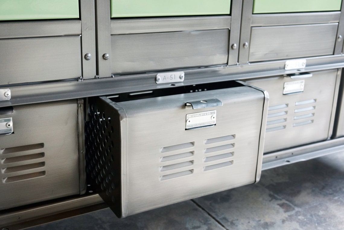 Custom Vertical Locker and Basket Storage Unit, Refinished, Free U.S ...