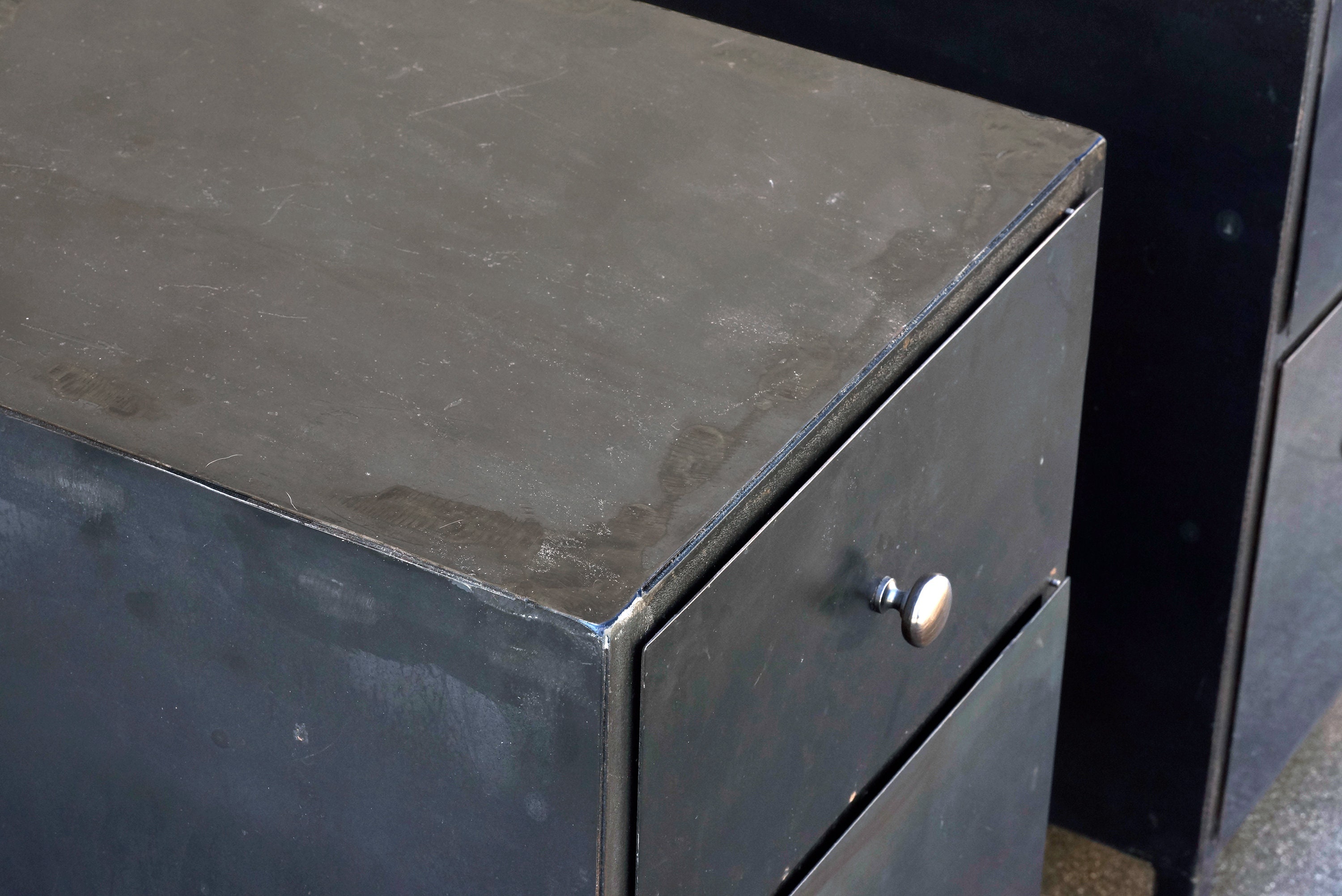 Pair of Custom Made Industrial Style Steel Night Stands, Free U.S ...