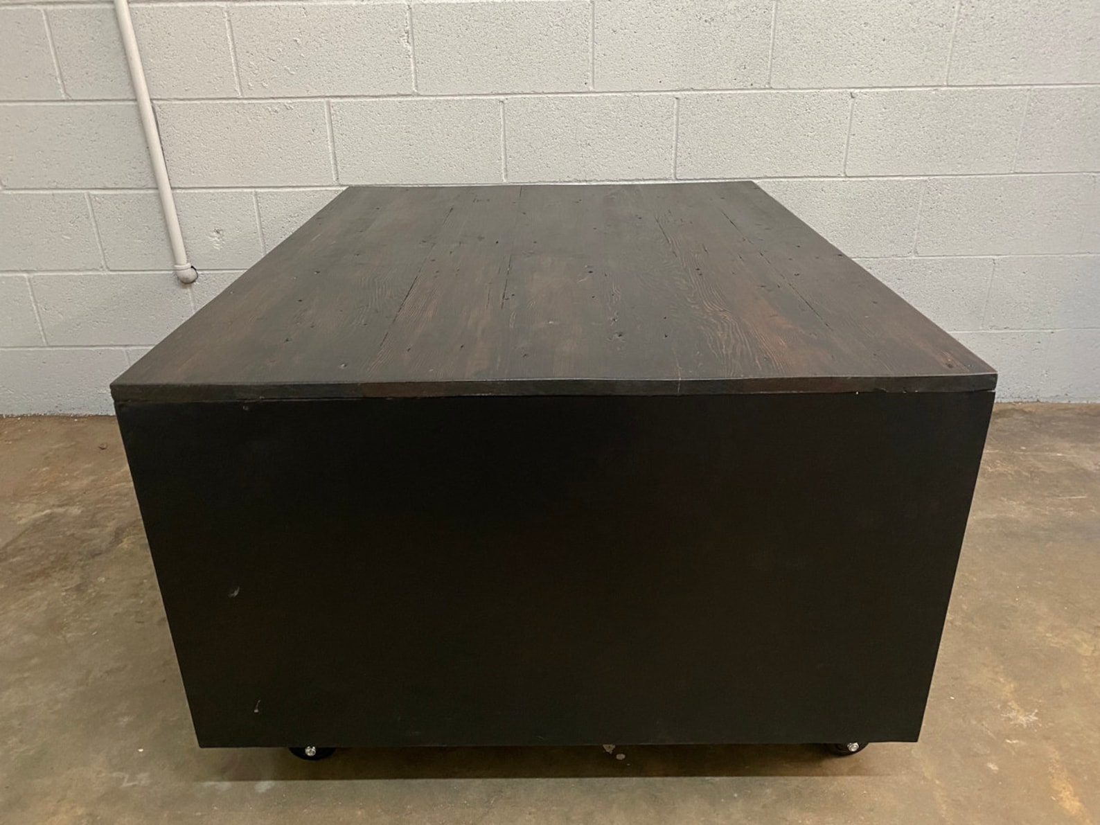 Flat File Coffee Table Refinished in Black With Wood Top - Etsy