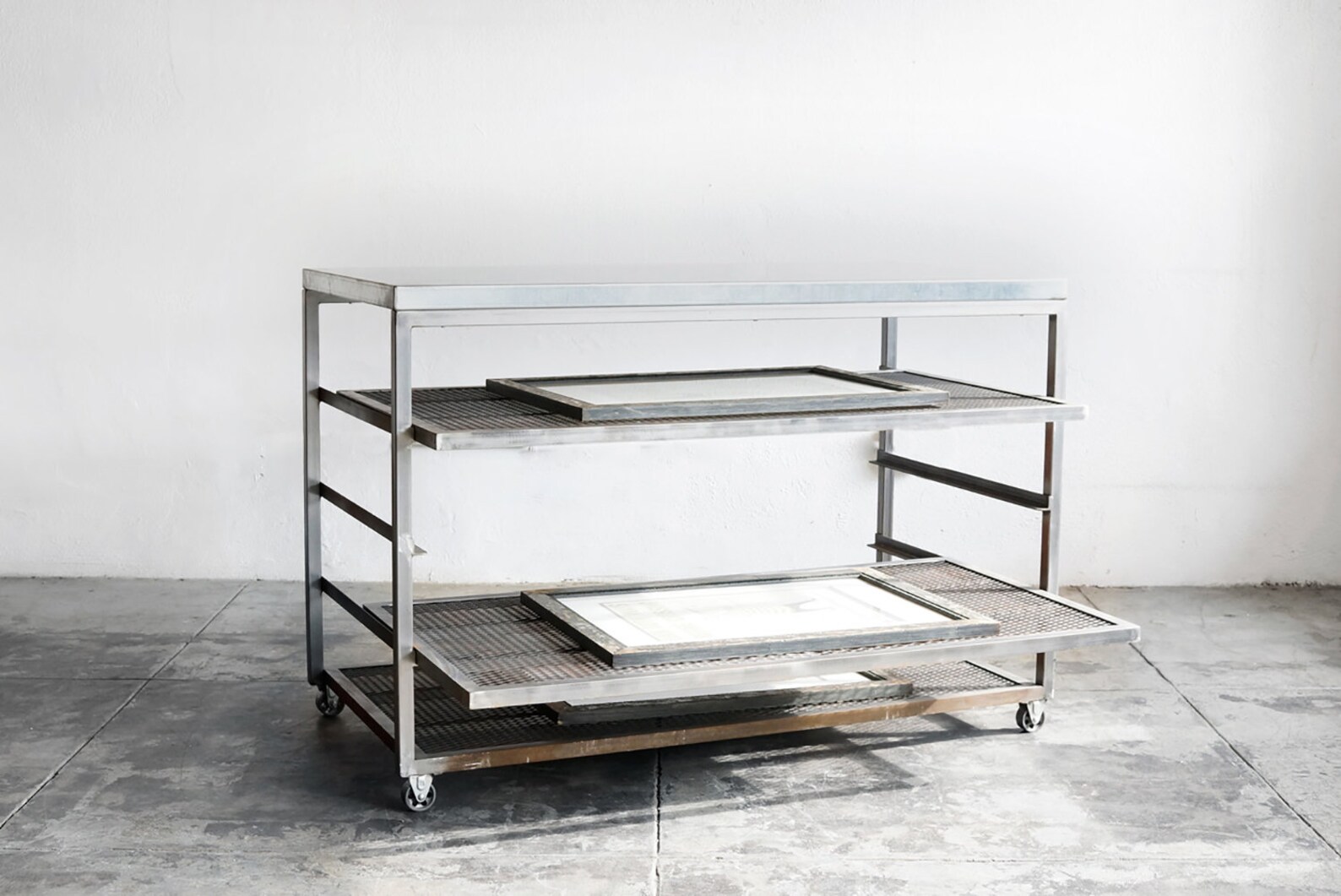 Custom Steel Rolling Rack With Expanded Metal Shelves Free - Etsy