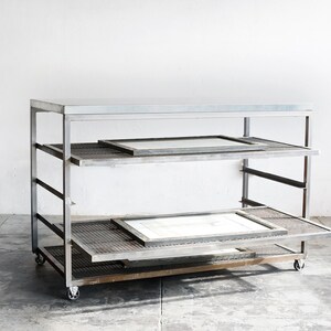 Custom Steel Rolling Rack With Expanded Metal Shelves, Free U.S ...
