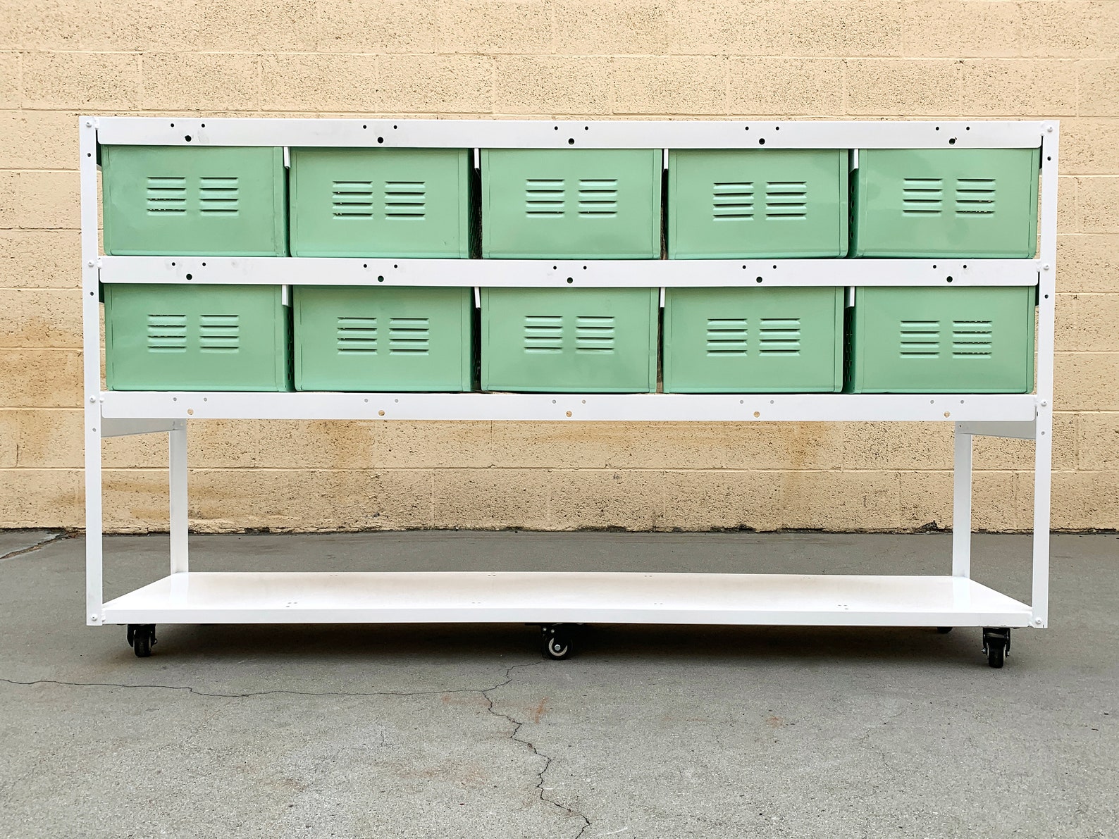 Custom Made 5 X 2 Locker Basket Unit With Shelf and Casters - Etsy