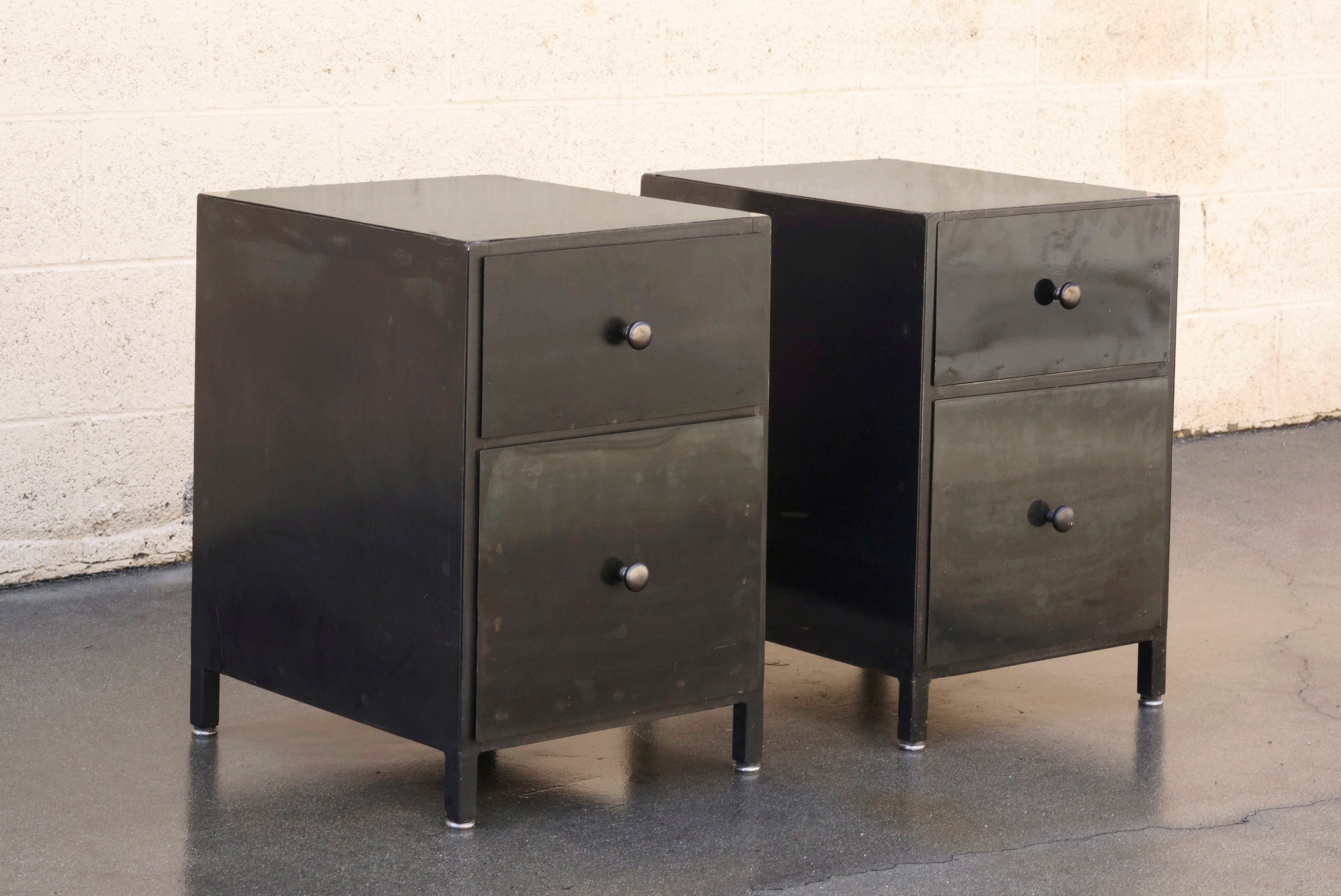 Pair of Custom Made Industrial Style Steel Night Stands, Free U.S ...