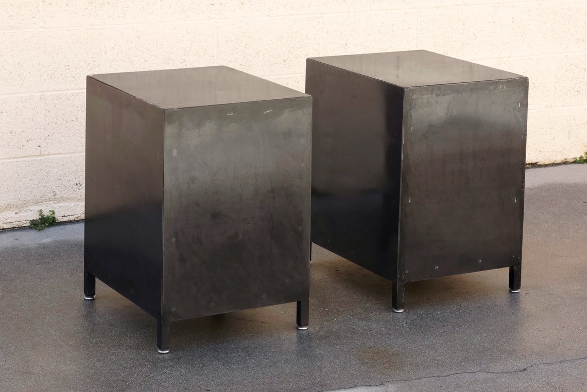 Pair of Custom Made Industrial Style Steel Night Stands, Free U.S ...
