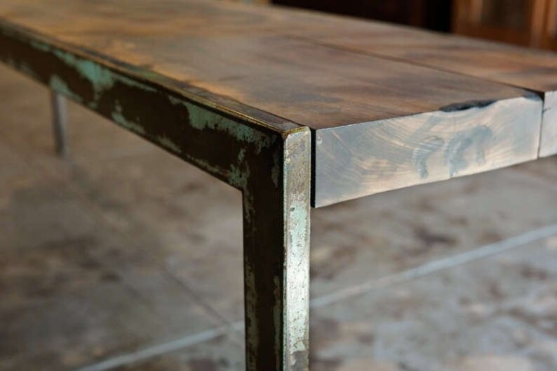 Rustic Steel and Alder Wood Bench Custom Made to Order by Rehab Vintage ...