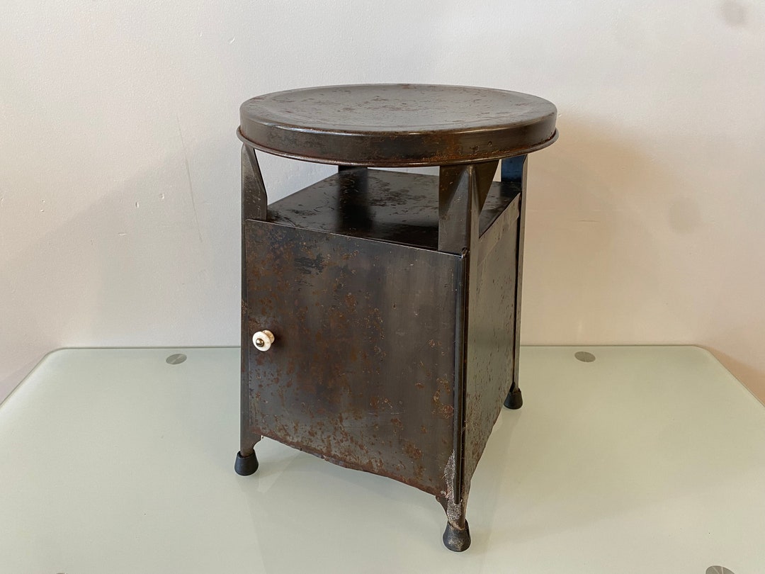 1940s Steel Shoe Shine Stool W/ Storage Compartment - Etsy