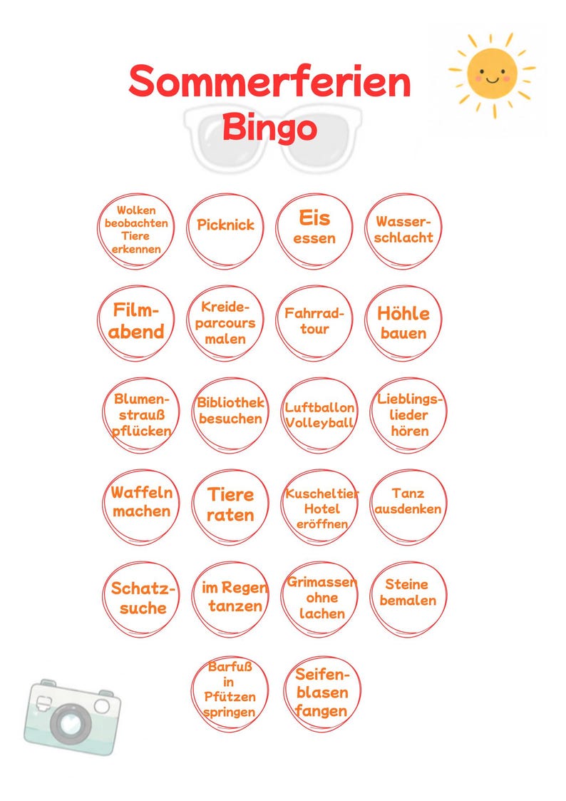 Summer Holiday Bingo - Etsy