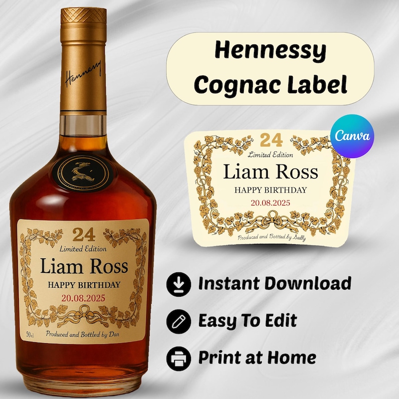 Birthday Liquor Labels - Etsy
