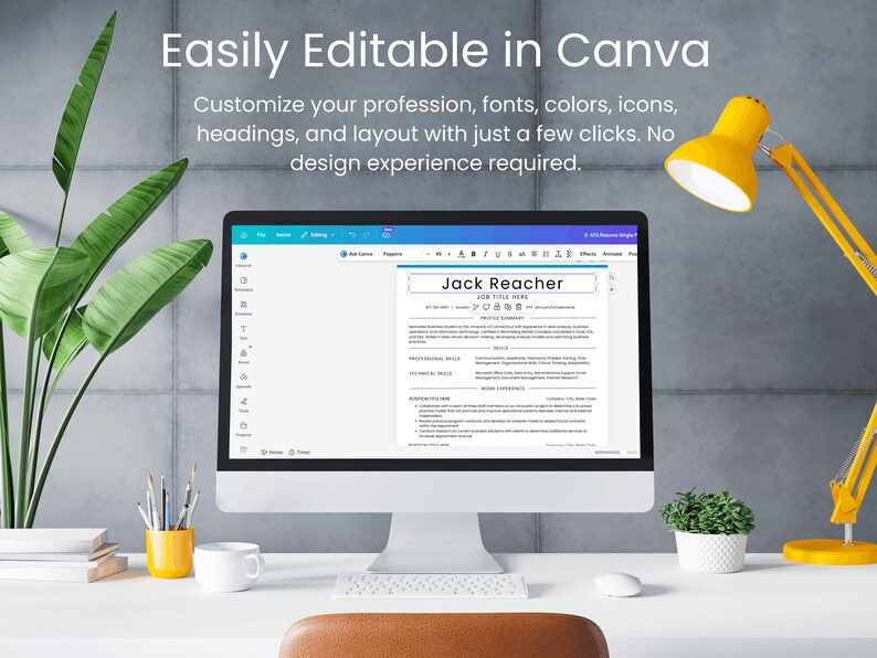 ATS Resume Template Bundle | Word, Google Docs, Canva Editable CV ...
