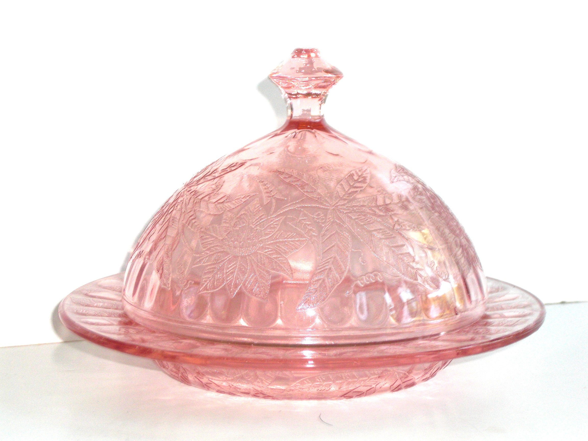 Pink Depression Glass Thistle