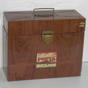 Vintage Porta File Brown Wood Grain Metal File Box by Ballonoff - Etsy