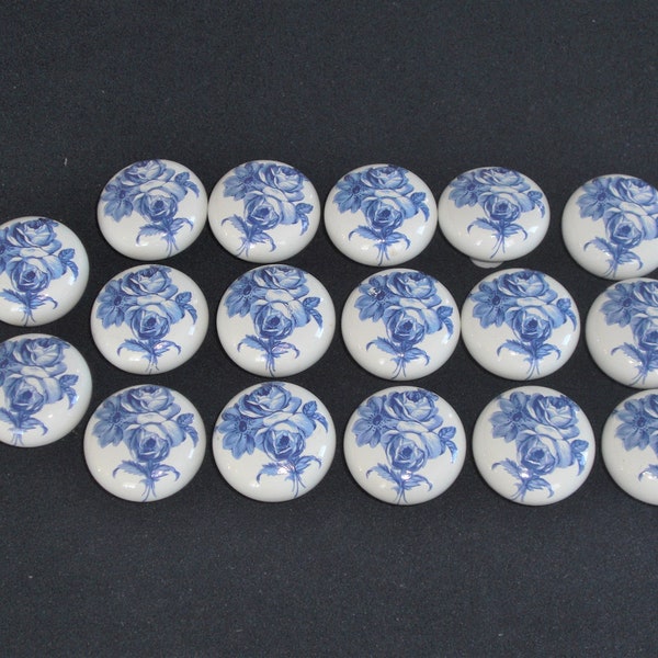 Blue Flower Knobs - Etsy